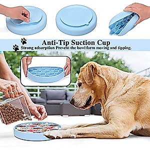 ALLYGOODS Silicone Slow Feeder Dog Bowls Large Breed/Medium Sized Dog/Small Breed - Dog Food Bowls for Large/Medium/Small Sized Dog - Dog Dishes for Big/Large/Medium/Small Breed Dogs Slow Feeder