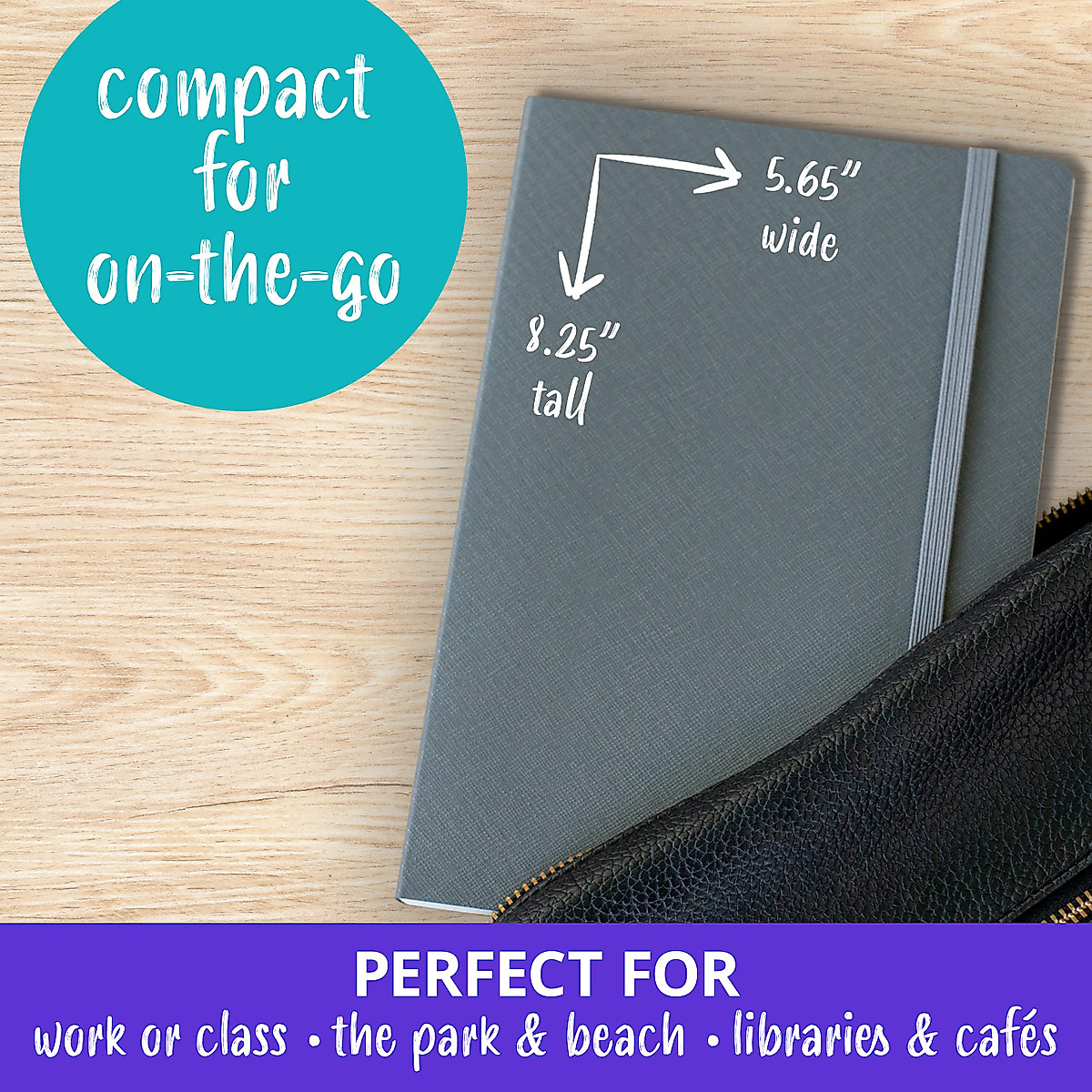 Papercode Lined Journal Notebooks (2 Pack) - Luxury Journals for Writing w/ 130 Pages, Soft Cover - Executive Notebooks for Work, Travel, College - Gray