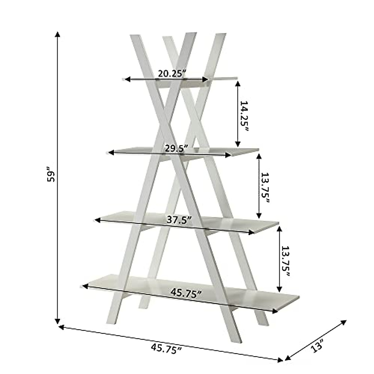 Convenience Concepts Oxford "A" Frame Bookshelf, White
