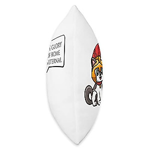 Ancient Roman History Apparel & Gifts The Glory of Rome is Eternal-Ancient Roman Legionary Cat Throw Pillow, 16x16, Multicolor