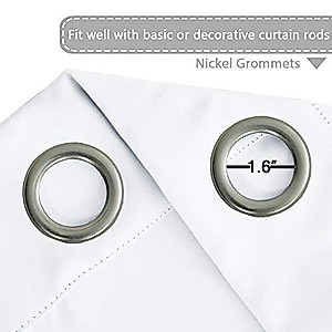 H.VERSAILTEX Patio White Curtains 100x84 Inches for Sliding Door Extral Wide Blackout Curtain Panels Thermal Insulated Room Divider - Grommet Top, 7' Tall by 8.5' Wide