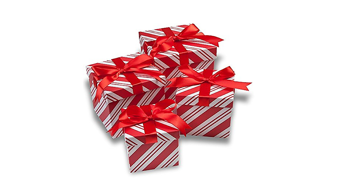 Christmas Candy Cane Gift Boxes – Festive 4-Piece Holiday Set