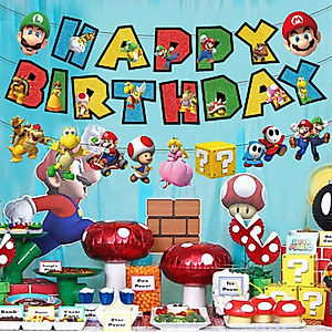 Cartoon Happy Birthday Banner for Cartoon Birthday Decorations Party Supplies Banner for Kids Cartoon Party Supplies
