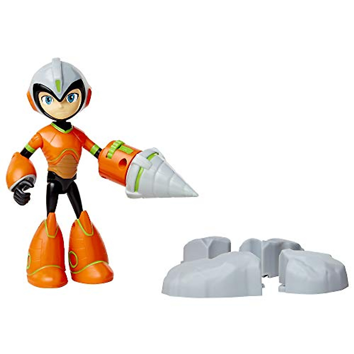 Megaman Fully Charged – Deluxe Drill Man Schematics Articulated Action Figure with Spinning Drill and Break-Apart Boulder Accessory! Based on the new show!