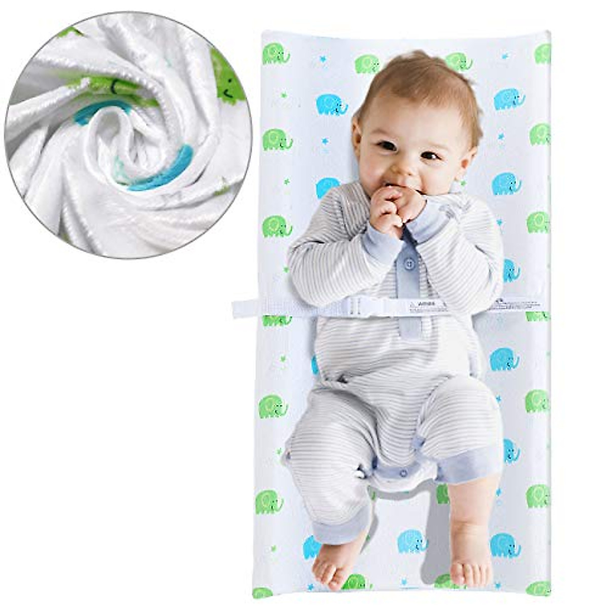 Entyle Changing Pad Covers - Ultra Soft Plush Baby Changing Table Cradle Sheets, 32"x16" Wipeable Stretchy Diaper Pad Covers for Infants Baby Boys Girls (White)