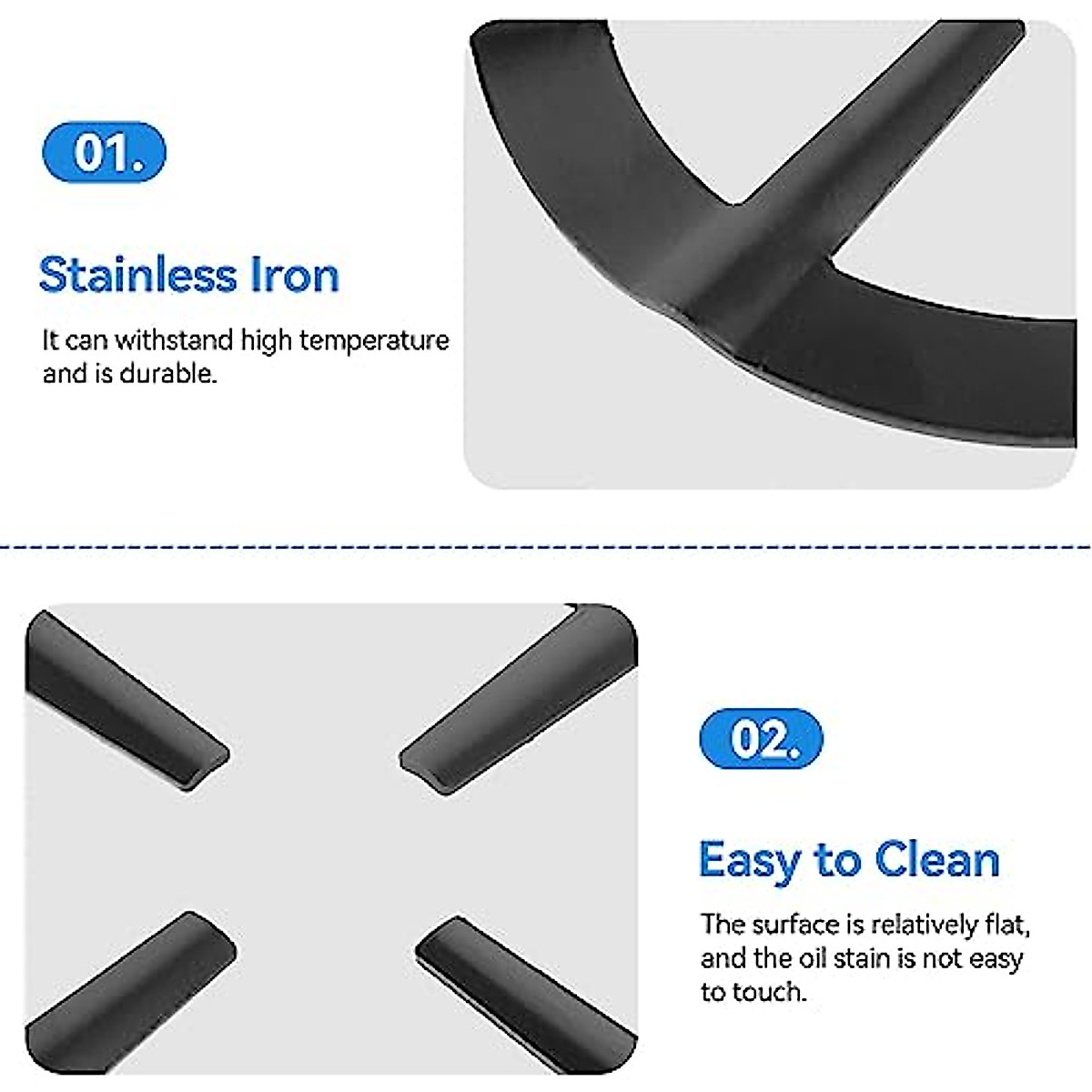 2 Pack Pot Rack, Black Moka Coffee Pot Shelf, Stainless Iron Wok Ring Pots and Pans Organizer Round Stove Pot Holder Gas Range Support Rack Stand for Kitchen