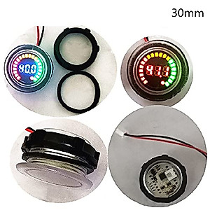Taidacent Diameter 30mm Round Volte Meter Lithium Batteries DC Power Supply Tester Lead Acid Li Battery Waterproof Voltage Gauge (12V 3 String Li Battery Red Display)