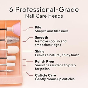 Finishing Touch Flawless Salon Nails Kit, Electronic Nail File and Full Manicure and Pedicure Tool