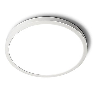 SunRider LED Flush Mount Ceiling Light Fixture, 5000K Daylight White, 2400LM, 12 Inch 24W White Round Flat Ceiling Lights, 240W Equiv. Non-Dimmable