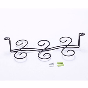 DBYAN Under Cabinet Wine Glass Rack Stemware Holder,Oil Rubbed Bronze 6 Cup Glasses Vintage Style Stainless Steel Wall-Mounted Hanging Wine Glass Hanger For Bar Home Cafe