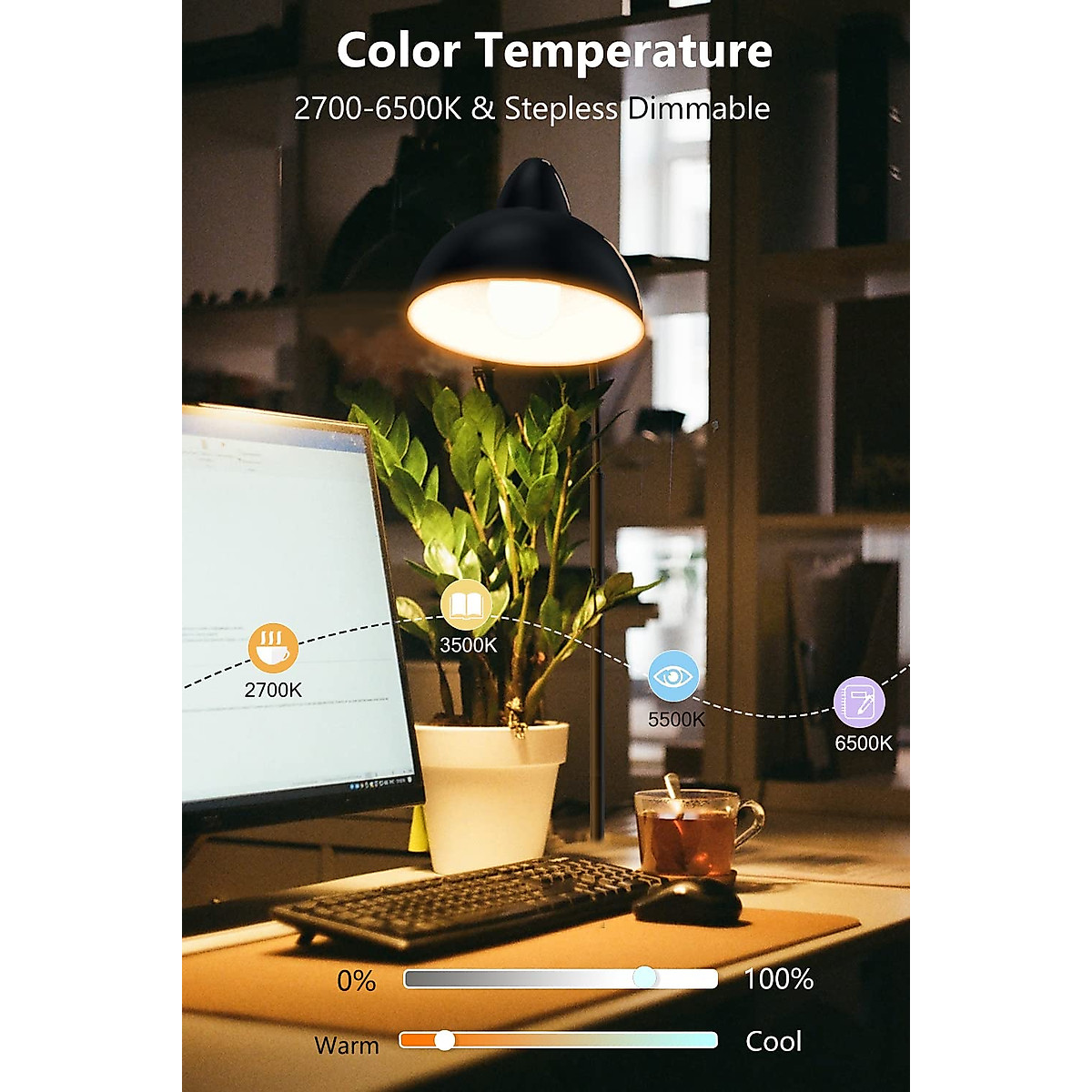 YHW Living Room Floor Lamp Smart Compatible with Alexa&Google, RGB 2700-6500k CCT Dimmable Color Changing for Bedroom Office.