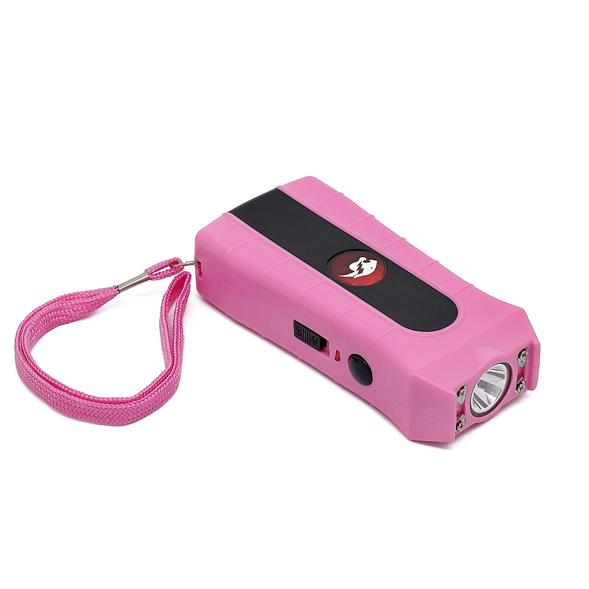 Duo Thunder Super Heavy Duty Stun Gun for Self Defense with Bright Led Flashlight, Safety Disable Pin - Rechargeable Battery, Nylon Holsters for Easy Cary (Pink)