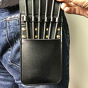 AMEYXGS Archery Pocket Arrow Quiver Leather Arrow Holder Portable Arrow Training Carrier Bag for Shooting Hunting Accessory (brown)