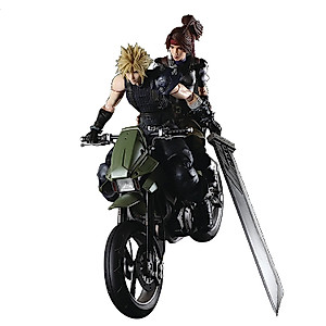 Square Enix Final Fantasy VII Remake: Cloud Strife, Jessie and Motorcycle Play Arts Kai Action Figure Set Jessie: W 3.13" x D 2.23" x H 9.72"