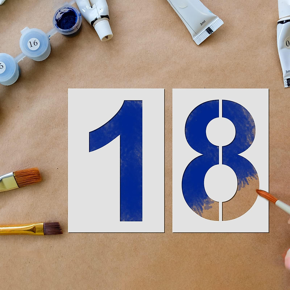 12 Inch Large Number Stencils Set Reusable Plastic Large Size Number Stencils for Cake Stencil Address Number Painting Stencils