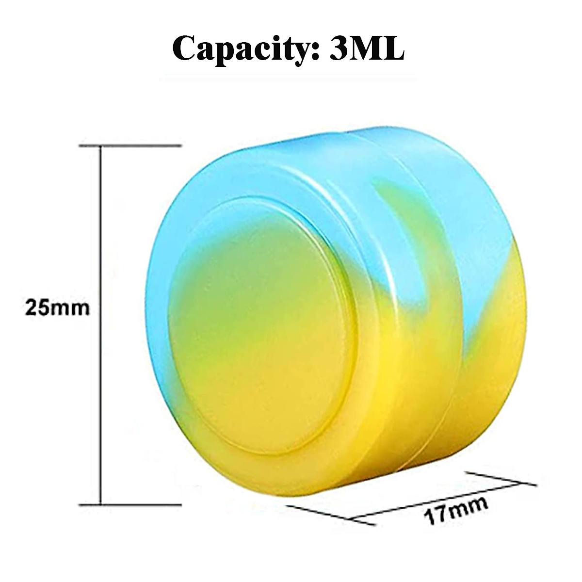 100 Pcs Silicone Wax Containers 3ML Multi Use Non Stick Wax Oil Storage Jars multicolour Food Grade