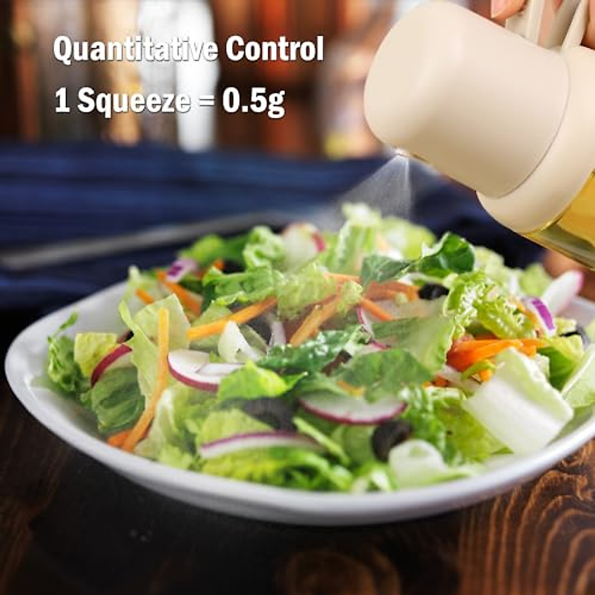 funvim Glass Olive Oil Sprayer for Cooking,6oz Off-White Oil Mister Spray Bottle for Cooking Air Fryer,Food Grade Refillable BBQ Spray Bottle