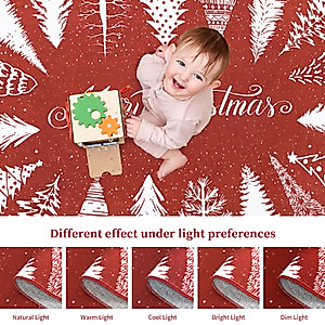 CAREMEE Christmas Washable Rug 8x10 Rug for Living Room Non Slip Soft Non Shedding Throw Rugs Large Area Rug for Bedroom Decor Stain Resistant Carpet for Dining Room Red 8'x10'