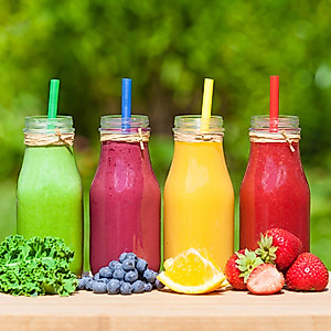 QAPPDA 12 oz Glass Bottles, Glass Milk Bottles with Lids, Vintage Breakfast Shake Container, Vintage Drinking Bottles with Chalkboard Labels and Pen for Party,Kids,Set of 20