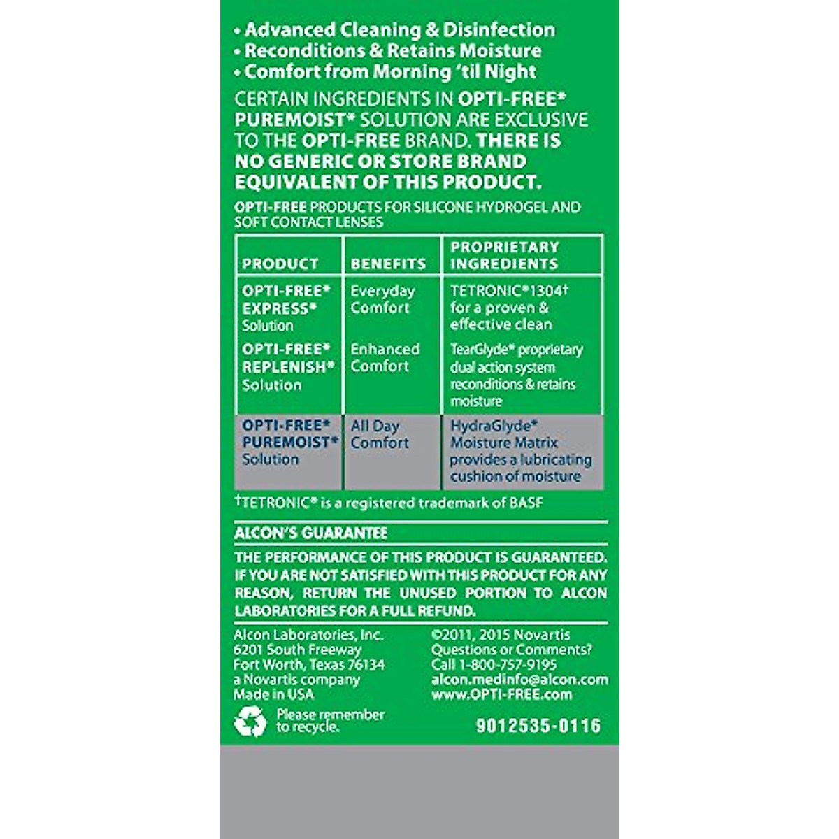 Opti-Free Puremoist Multi-Purpose Disinfecting Solution with Lens Case, (Packaging may vary), 2 Fl Oz (Pack of 1)