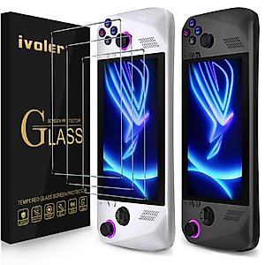 ivoler 3-Pack Tempered Glass Screen Protector for ASUS ROG Ally/ASUS ROG Ally X 7'' 2024/ MSI Claw A1M 2024 Gaming Handheld 7 inch 2023, Transparent HD Clear Screen Protector Bubble Free