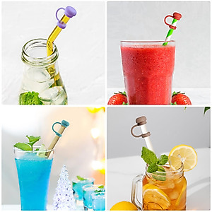 4Pcs Straw Covers Cap for 40-20 Oz Stanley Tumbler with Handle, 0.4in 10mm Soft Silicone Straw Toppers Protector Lid for Stanley Cup Accessories, Dust-proof and Leak-proof Reusable Straw Tips Lids