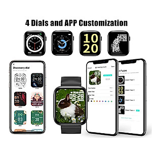 feifuns Smart Watch with Call(Answer Make Call) IP67 Waterproof Fitness Tracker Heart Rate Blood Pressure Oxygen SpO2 Sleep Step Calorie Count Smart Watches for Men Women for Android iOS Phone (White)