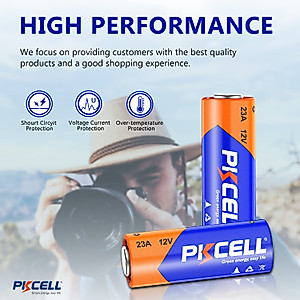 PKECLL 23A 12 Volt Battery 10-Count, A23 Battery for Garage Door Openers Ceiling Fan Remotes Doorbells (10 Pack)