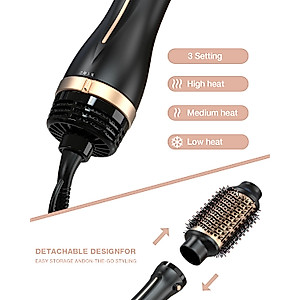 LOVEPS 1000W Oval Brush Hair Dryer, ALCI Safety Plug, Gold