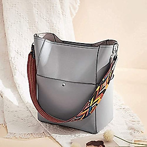 BROMEN Women Handbag Designer Leather Hobo Handbags Grey and Women Wallets Grey Bundle