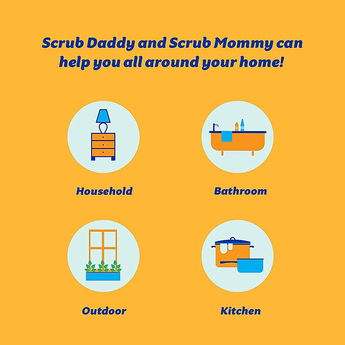 Scrub Daddy Sad Mommy and Daddy - Scratch-Free Multipurpose Dish Sponge - BPA Free & Made with Polymer Foam - Stain, Mold & Odor Resistant Kitchen Sponge (2 Count)