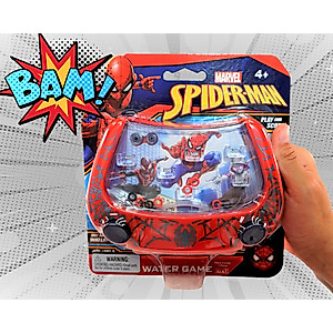 Marvel Classic Handheld Water Game (1 Unit Spiderman) Superhero Spiderman Style. Water Ring Arcade Toy Just Add Water. Stress Relief Fidget Toy for Kids and Adults. Game Toy. B-6901-1