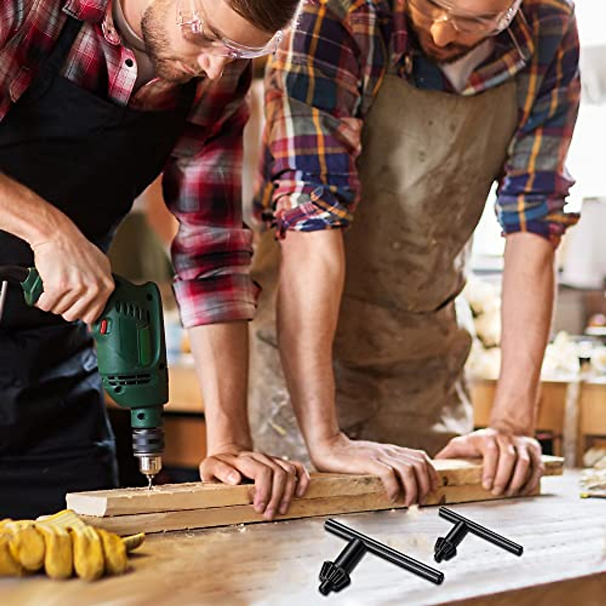 Chrome Vanadium Steel Drill Chuck Wrench 4 Pieces Drill Press Replacement Drill Chuck Keys Kit