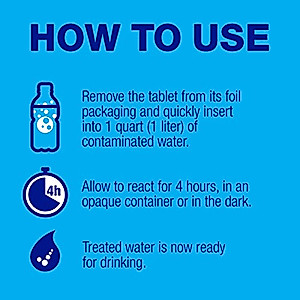 Potable Aqua Chlorine Dioxide Water Purification Tablets - 30 Count