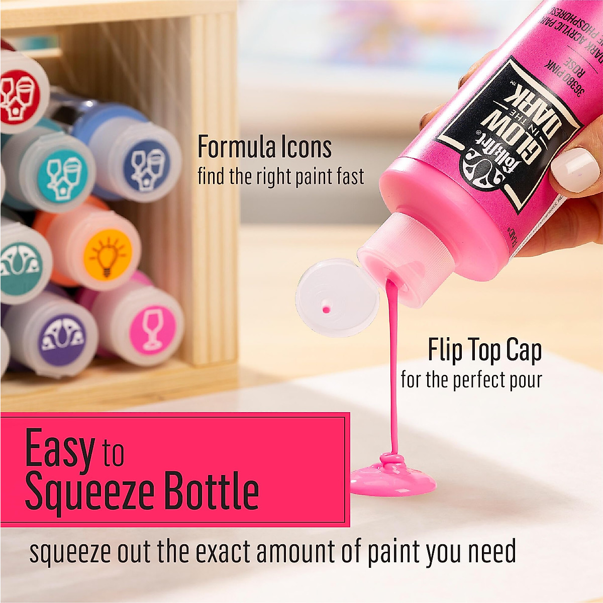 FolkArt Acrylic Dark Paint, Neutral Glow