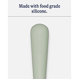 Lalo Little Spoon Set - 2 Piece Baby Spoons Set for Infants & Babies - Made From Food Grade Silicone Dishwasher Safe - Baby Feeding Essentials for Early Stage Mealtime - Sage
