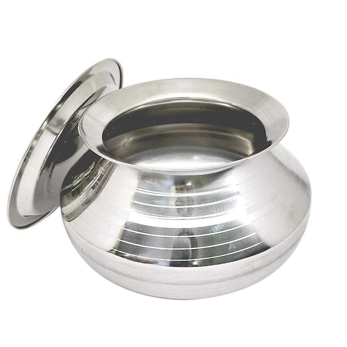 Bartan Hub Stainless Steel Handi with Lid ( Pongal Handi , 2500 ML , Dishwasher Safe ) Handi 2.5 L with Lid (Stainless Steel), Medium