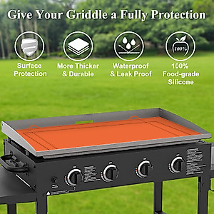 HONSREO 36" Griddle Silicone Mat for Blackstone 36/30/28 Inch, Food Grade Grill Protective Mat Overall Product Dimensions Grill Protector Cover Cuttable and Customizable