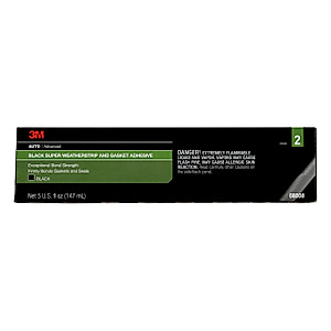 3M Black Super Weatherstrip and Gasket Adhesive, Auto Trim Adhesive, Black, 5 fl oz