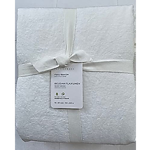 Pottery Barn BELGIAN LINEN FLAX Duvet Cover Full/Queen ~White~
