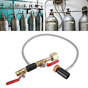 CO2 Refill Adapter with Hose,G1/2 CO2 Cylinder Refill Adapter with Hose For Filling 24" without Gauge,With 2 turn on/off valves, (24" without Gauge)