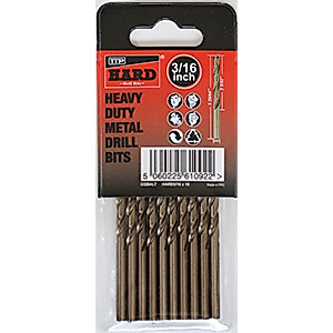 TTP HARD Drills Bits 3/16-Inch, 10 X Imperial Drill Bits Cobalt for Drilling Harder Metals Stainless Chrome Aluminum Cast Iron