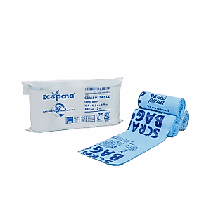 Ecopana 3 Gallon Compostable Bags(100 counts), 11.35 Liter, Extra Thick 0.71Mil, Samll Kitchen Food Waste Bags, 100% Compostable, Certified US BPI ASTM D6400, HOME Compost & AS5810