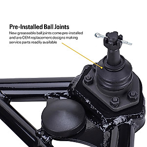 1970-81 Camaro Upper and Lower Tubular Control Arms, Black, Set