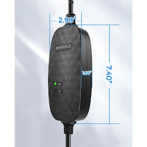 ShockFlo G Mini Level 1-2 EV Charger,16 Amp 110-240V 21ft Portable Electric Vehicle Charger,NEMA 6-20 Plug with NEMA 5-15 Adapter for J1772 Electric Cars