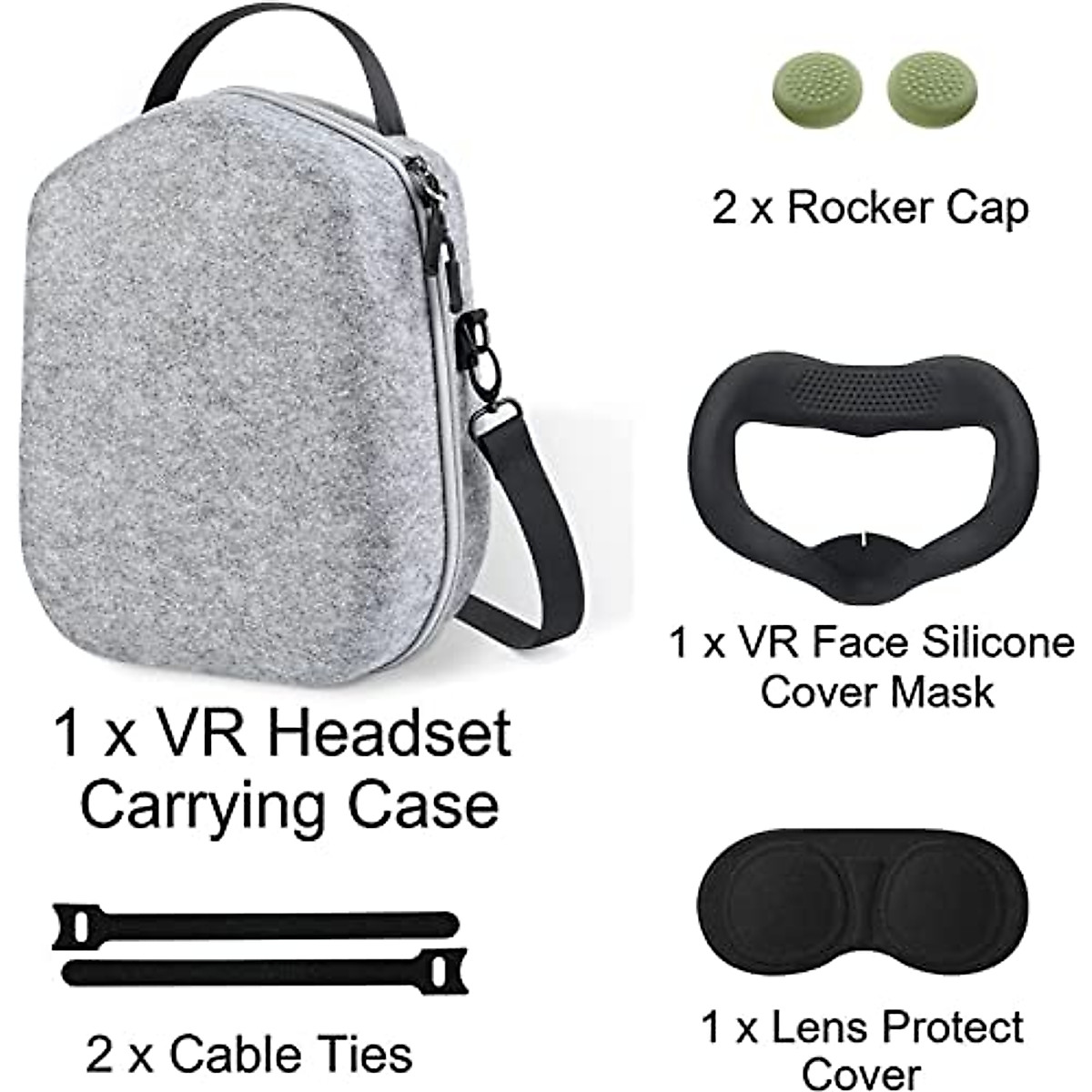 ANNAPRO Hard Carrying Case for Oculus Quest 2, Carrying Travel Case Compatible with Meta/Oculus Quest 2 Headset, Storage Bag for Quest 2 Accessories with Lens Cap Silicone Face Cover Adjustable Straps, Grey