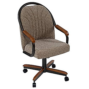 AW Furniture Casual Dining Barell Swivel and Tilt Rolling Dining Chair - 38in Hx24 Wx22 D, Metal