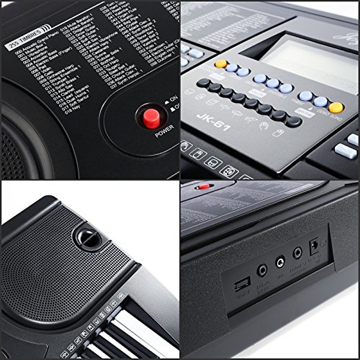 61-Key Electronic Keyboard Pack with Headphones,Microphone,Stand,Stool,and Power Supply-The electronic keyboards (Pack of 1)