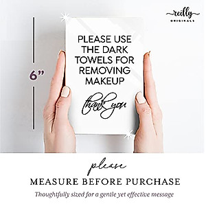 4x6 Inch Please Use Dark Towels for Removing Makeup Designer Sign ~ Ready to Stick, Lean or Frame