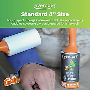 Evercare Pack of 6 Gain Scented All-Purpose Lint Roller Refill Rolls, 60 Sheets Each Multicolor